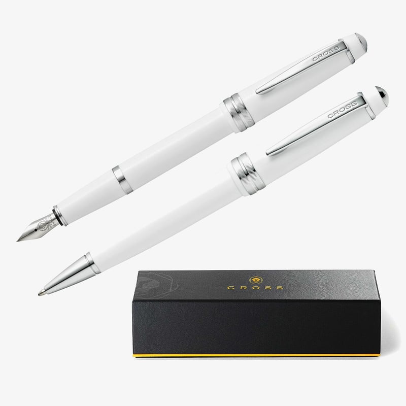 Cross Bailey Light Ballpoint Pen & Fountain Pen Gift Set - White Chrome ...