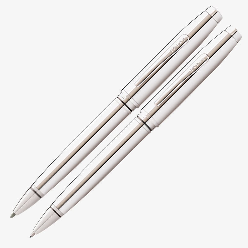 Cross Coventry Ballpoint Pen & Pencil Set - Polished Chrome | AT0661-7 ...
