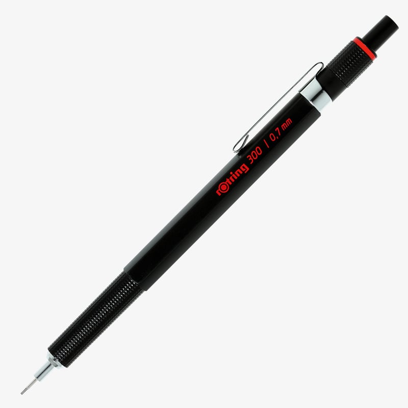 Rotring 300 Mechanical Pencil - Black Barrel - 0.70mm | 1904724 | The ...