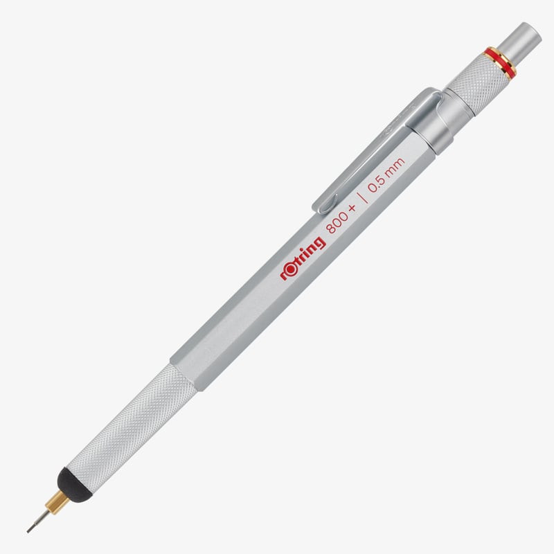 Rotring 800+ Mechanical Pencil & Stylus - Silver Barrel - 0.50mm ...