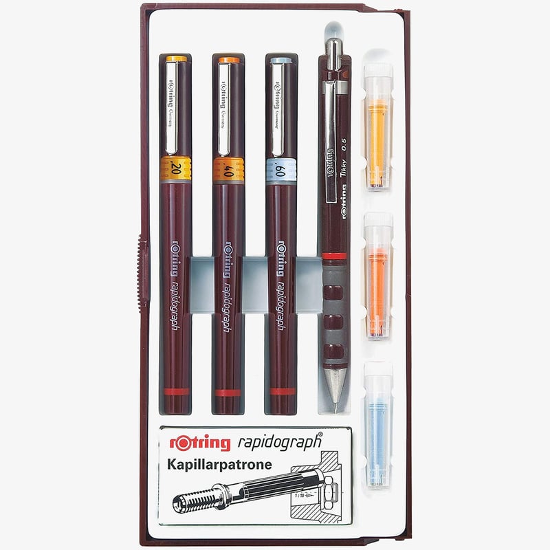 Rotring Rapidograph College Set - 0.20mm/0.40mm/0.60mm | S0699540 | The ...