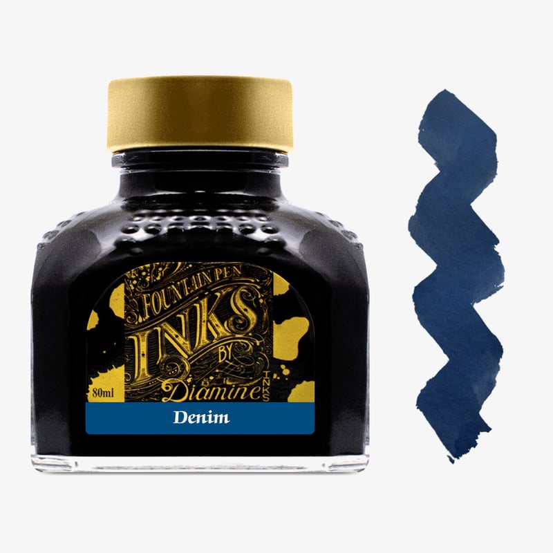 Diamine Ink Bottle 80ml - Denim | D8000084 | The Online Pen Company