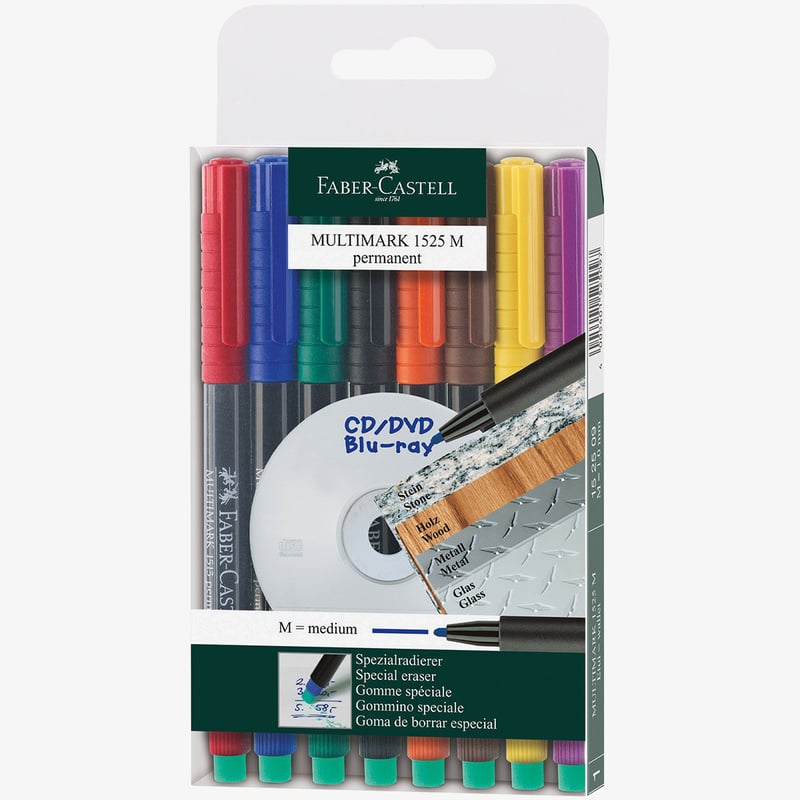 Faber-Castell Multimark Permanent Marker - Medium - Assorted Colours ...