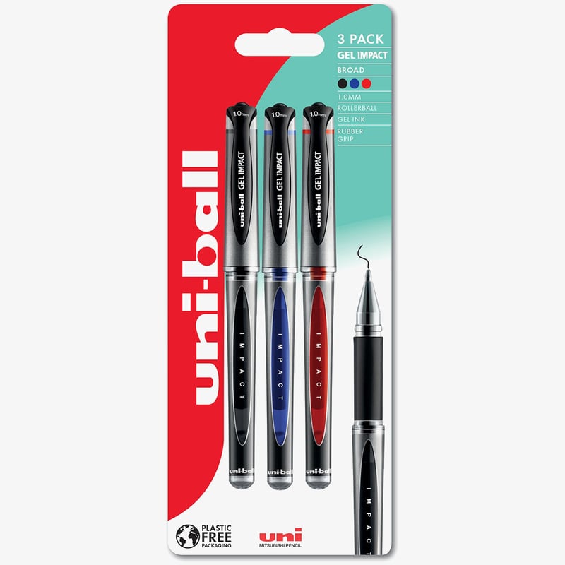 Uni-Ball UM-153S Signo Gel Impact Rollerball Pens - Assorted Colours ...