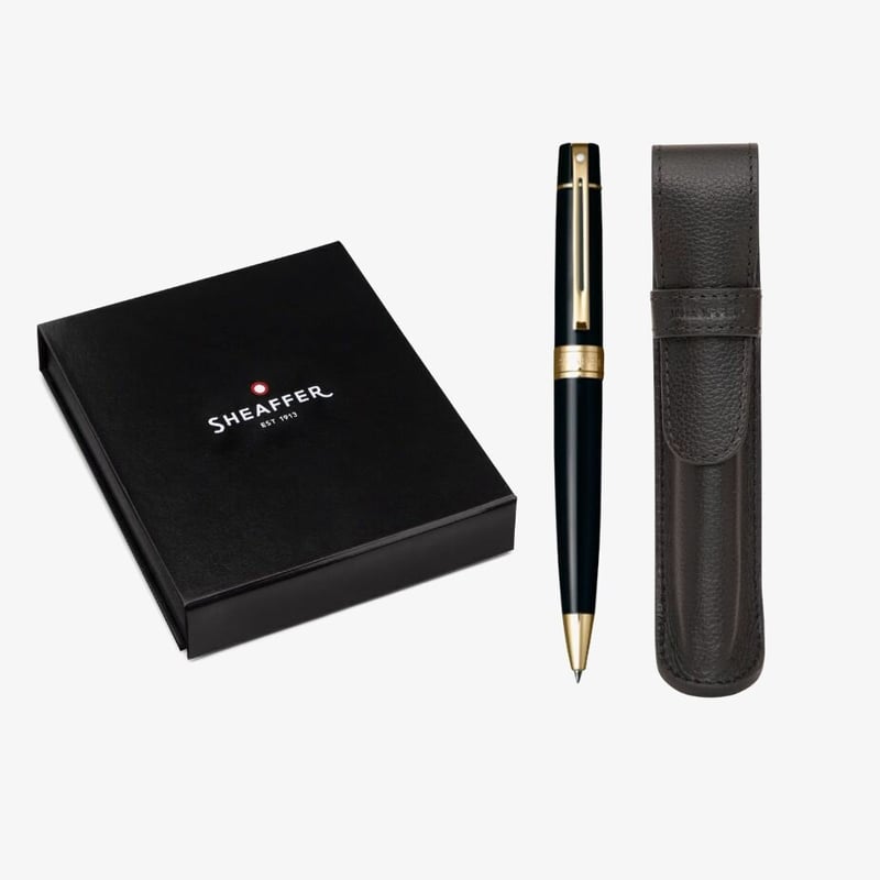 Sheaffer 300 Ballpoint Pen Gift Set - Black Gold Trim with Single ...