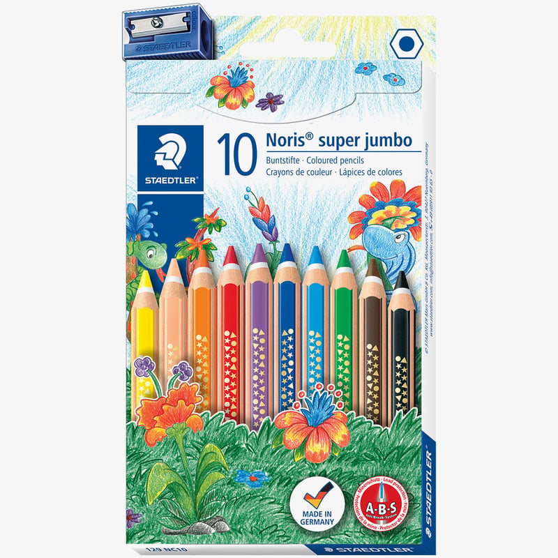 Staedtler Noris Club Super Jumbo Coloured Pencils with Sharpener ...