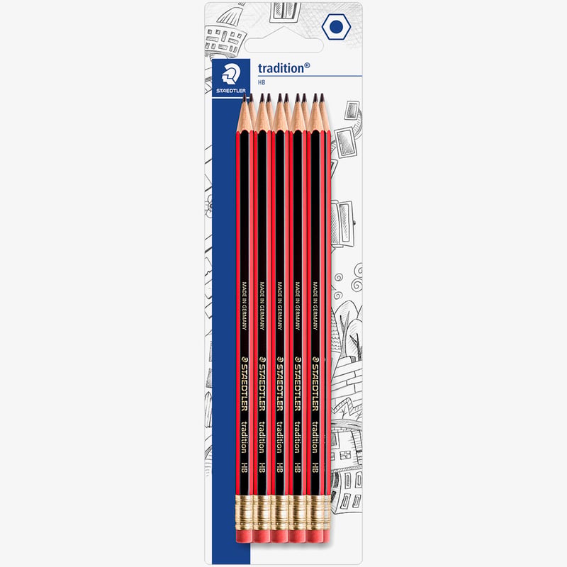 Staedtler Tradition Pencil with Eraser Tip (Blister of 10) | 112HBBK10D ...