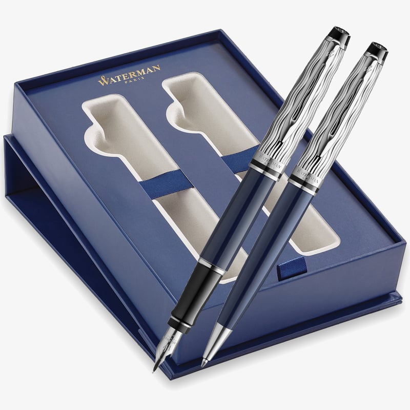 Waterman Expert Fountain & Ballpoint Pen Gift Set - L'essence du Bleu ...
