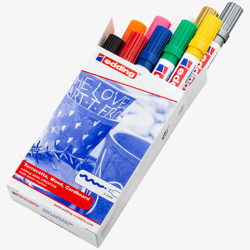 Edding 4000 Matte Paint Markers - Assorted Colours (Pack of 10) | 4 ...