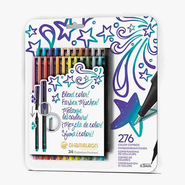 Chameleon Fineliner Pens - Bold Colours (Pack of 24) | FL2401 | The ...