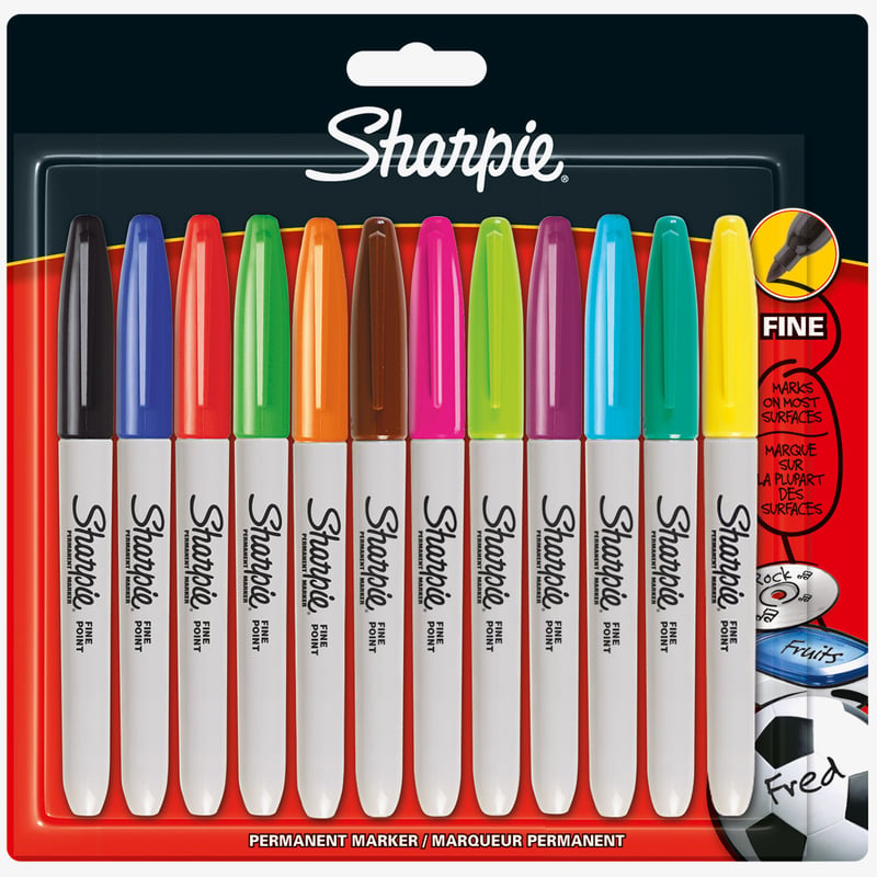 Sharpie Fine Marker Pen - Assorted Colours (Pack of 12) | S0811070 ...